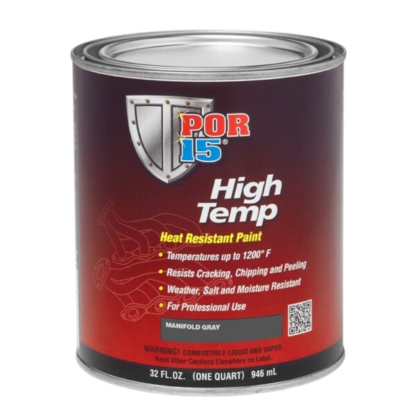 POR15 High Temp Factory Manifold Gray Heat Resistant Paint US Quart (946ml)