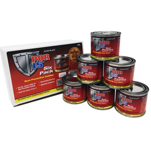 POR15 6 Pack Black Rust Preventive Paint Kit