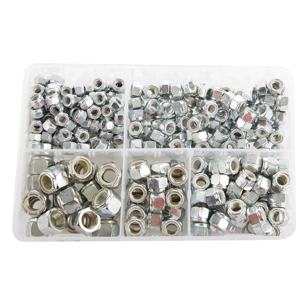 UNF Imperial Nylon Lock Nuts - (290 Pieces - Size 1/4"-1/2") - Frost ...