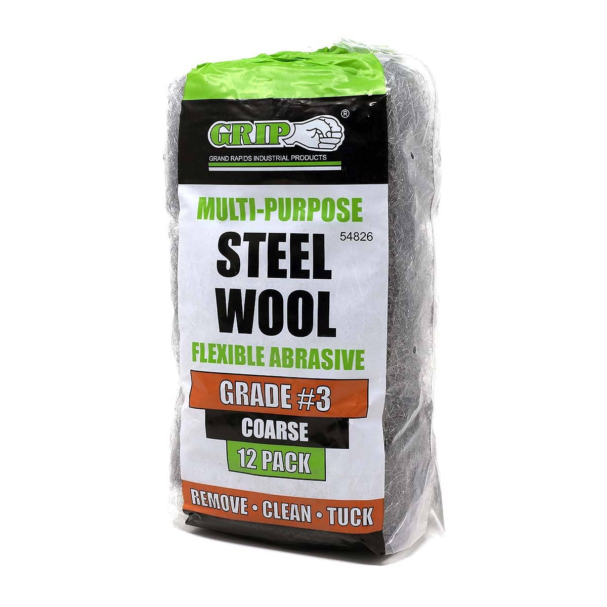 GRIP STEEL WOOL – Grade #3 Course Abrasive -12 Pack - Frost Auto ...