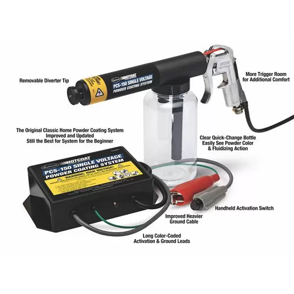 HotCoat PCS-150 Single Voltage DIY Powder Coating Gun